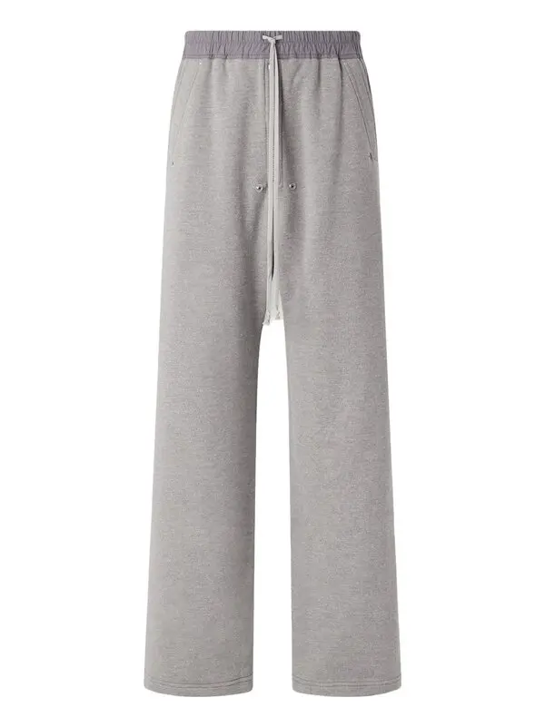 Rick Owens Geth Belas Wide-leg Cotton-blend Jersey Sweatpants - Gray