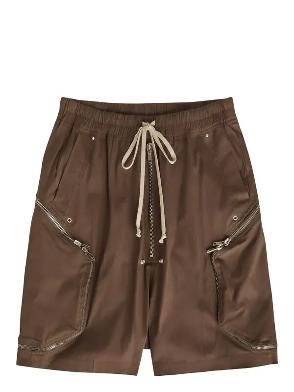 Rick Owens Stretch-cotton Poplin Cargo Shorts - Dark Brown