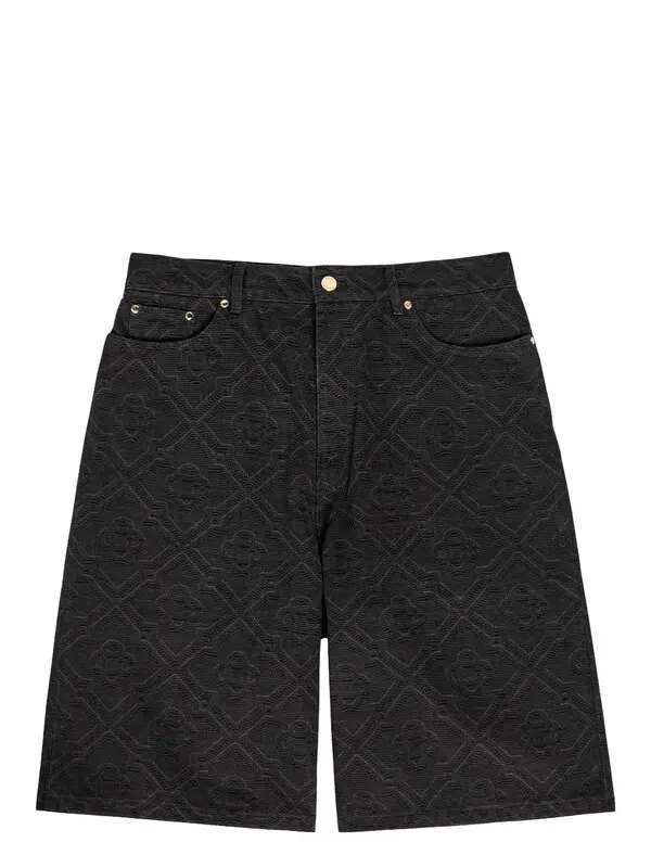 Casablanca Monogram Denim Shorts - Black