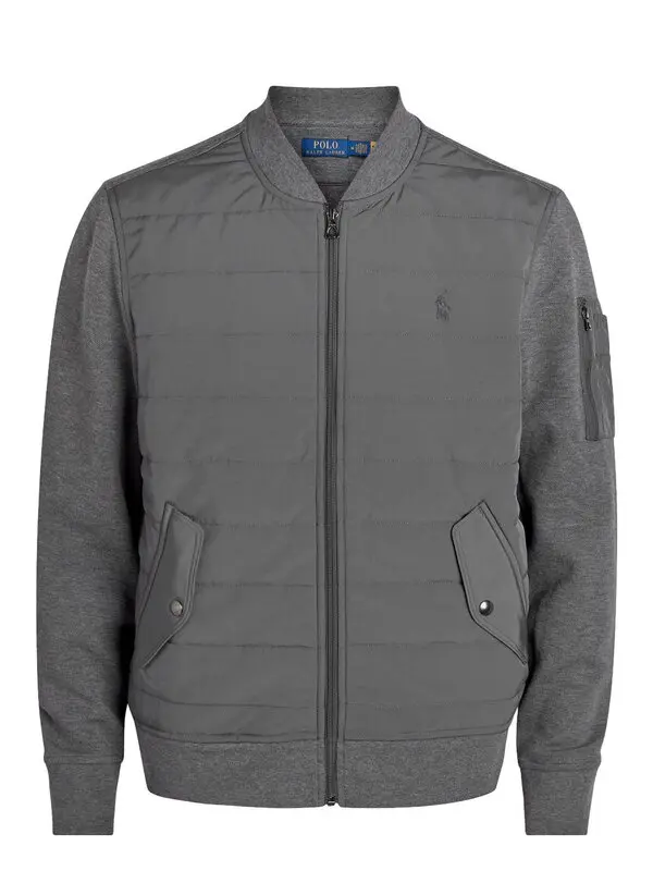 Polo Ralph Lauren Quilted Shell And Cotton-blend Jacket - Grey