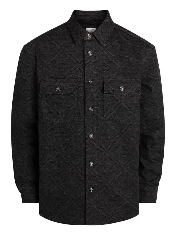 Casablanca Laser Monogram Denim Shirt - Black