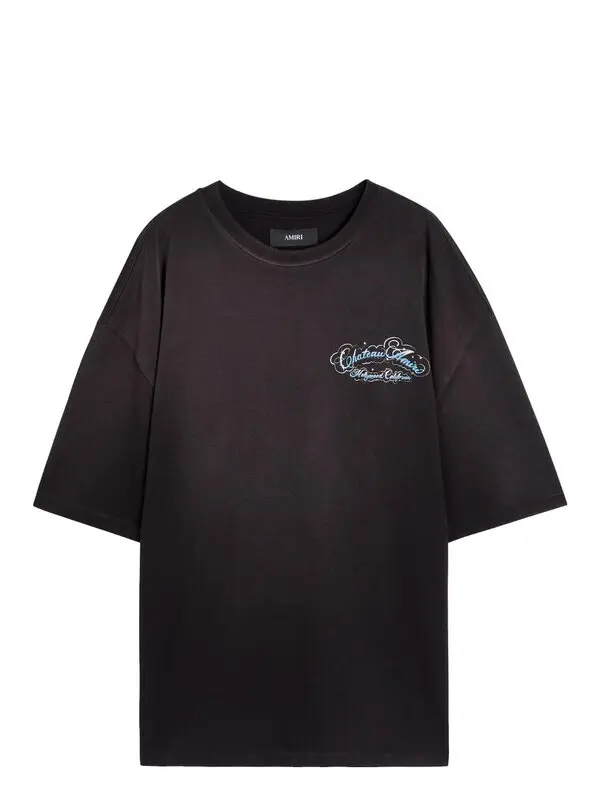 Amiri Crystal Script Printed Cotton T-shirt - Black