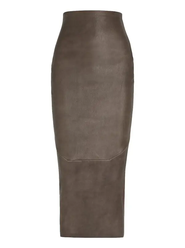 Rick Owens Leather-blend Midi Skirt - Light Brown