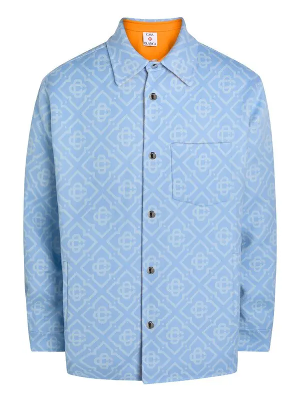 Casablanca Logo-monogrammed Wool Overshirt - Blue