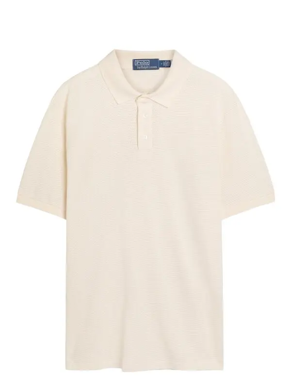 Polo Ralph Lauren Piqué-knit Cotton-blend Polo Shirt - Cream