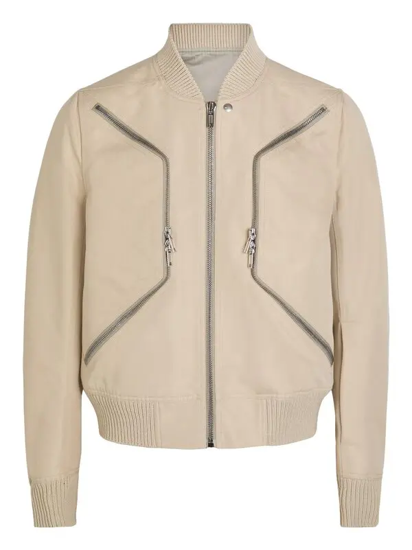 Rick Owens Heizer Flight Canvas Bomber Jacket - Sand