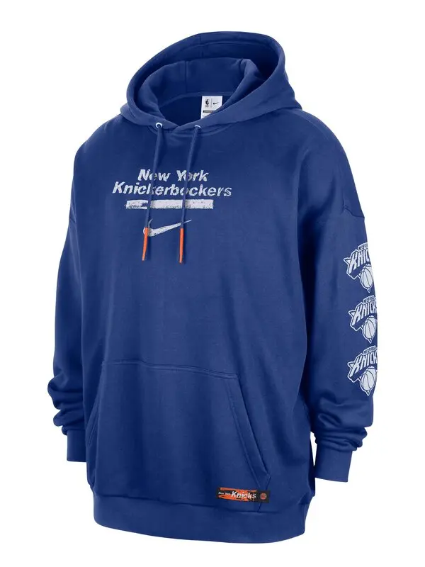 Nike New York Knicks Courtside Jordan Nba Club Premium Pullover Hoodie - Blue