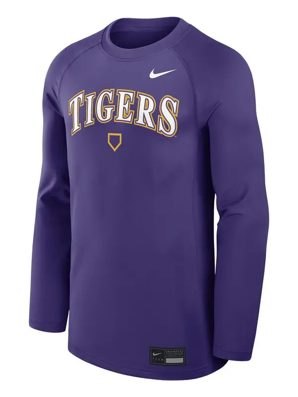 Nike Lsu Dugout Game Time Dri-fit College Long-sleeve T-shirt - Purple