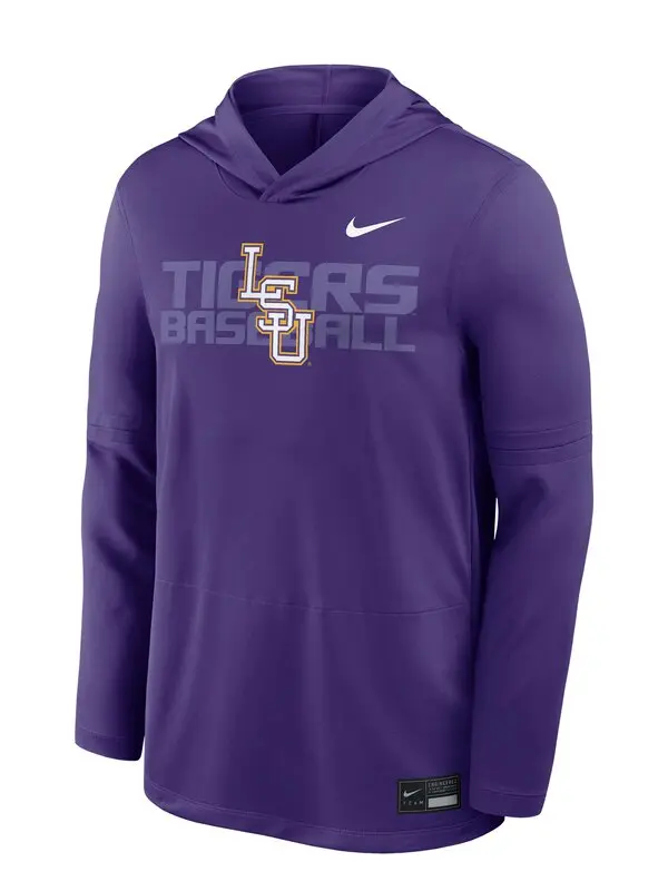 Nike Lsu Dugout Dri-fit College Long-sleeve Hooded Top - Purple