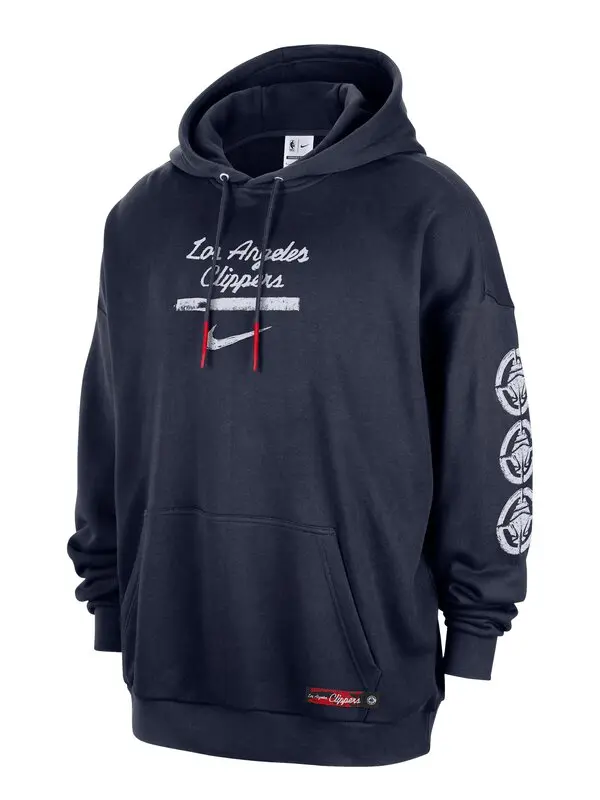 Nike La Clippers Courtside Jordan Nba Club Premium Pullover Hoodie - Blue