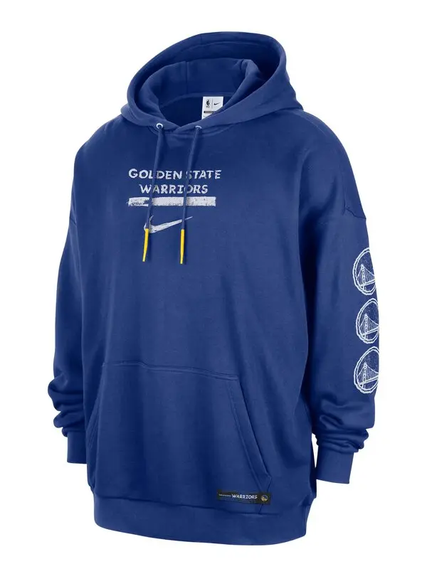 Nike Golden State Warriors Courtside Jordan Nba Club Premium Pullover Hoodie - Blue