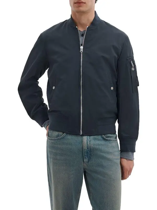 Rag & Bone Manston Nylon Bomber Jacket - Navy