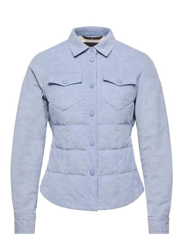 Moncler Nangy Corduroy Down Shirt Jacket - Blue