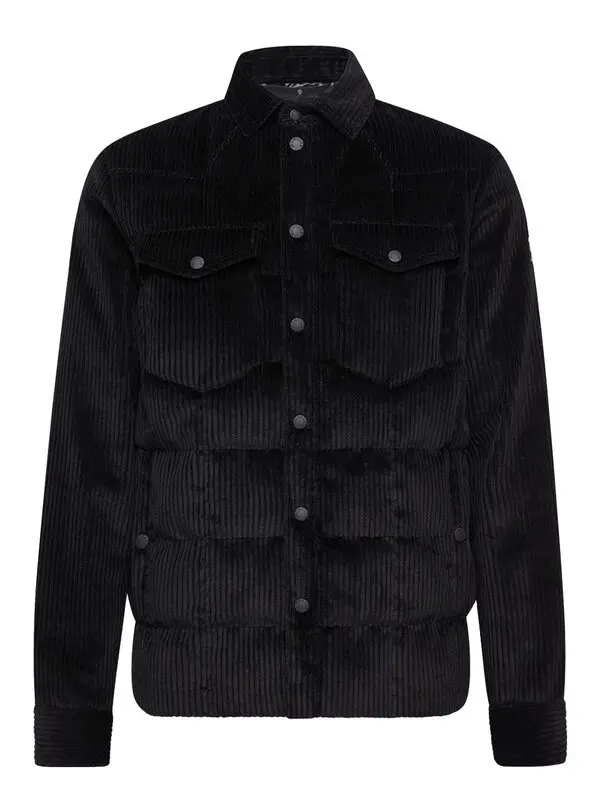 Moncler Gelt Corduroy Down Shirt Jacket - Black