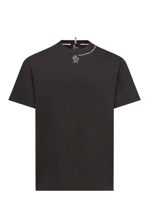 Moncler Logo Cotton T-shirt - Black