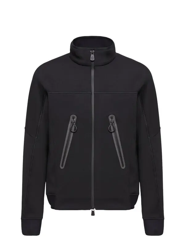 Moncler Logo Zip-up Sweatshirt - Black