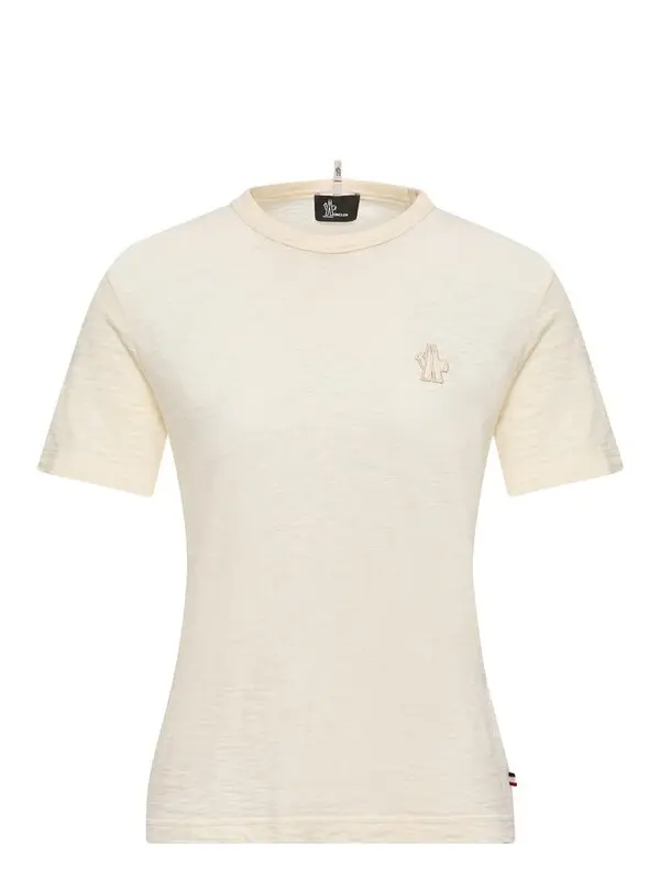 Moncler Logo Patch Cotton T-shirt - White
