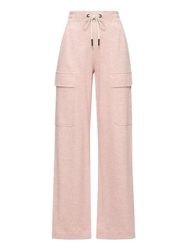 Moncler Linen And Cotton Blend Sweatpants - Pink