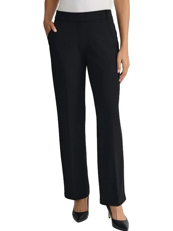 KASPER Straight Leg Trousers - Black