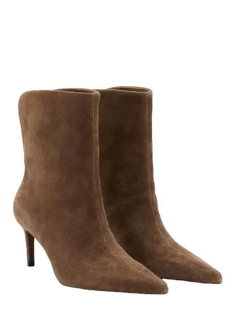Mango Pointed Toe Stiletto Bootie - Medium Brown