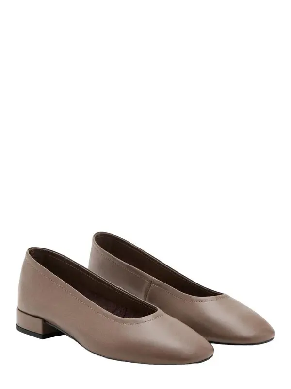 Mango Square Toe Pump - Light/pastel Brown