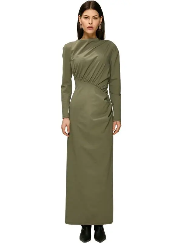 DASKA Ruched Ruchi Dress - Olive
