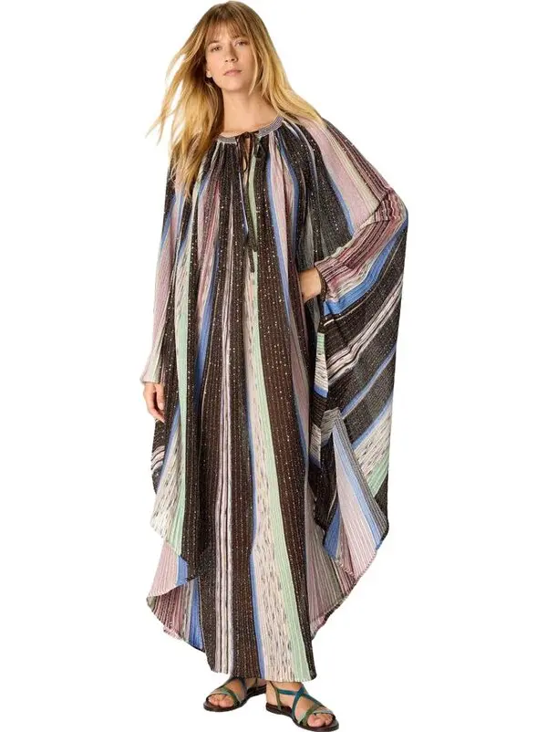 Missoni Long Cape-effect Caftan In Viscose Lamé Blend - Multicoloured