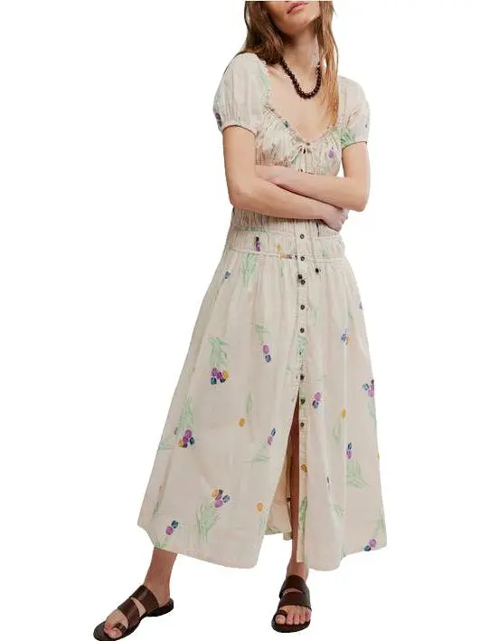 Free People Complete Me Cotton Midi Dress - Tea Combo