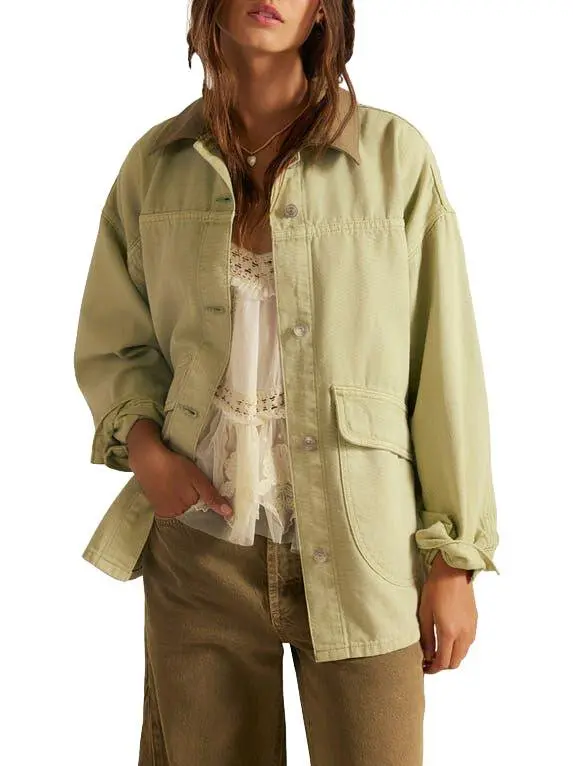 Free People Canvas Chore Jacket - Washed Sage