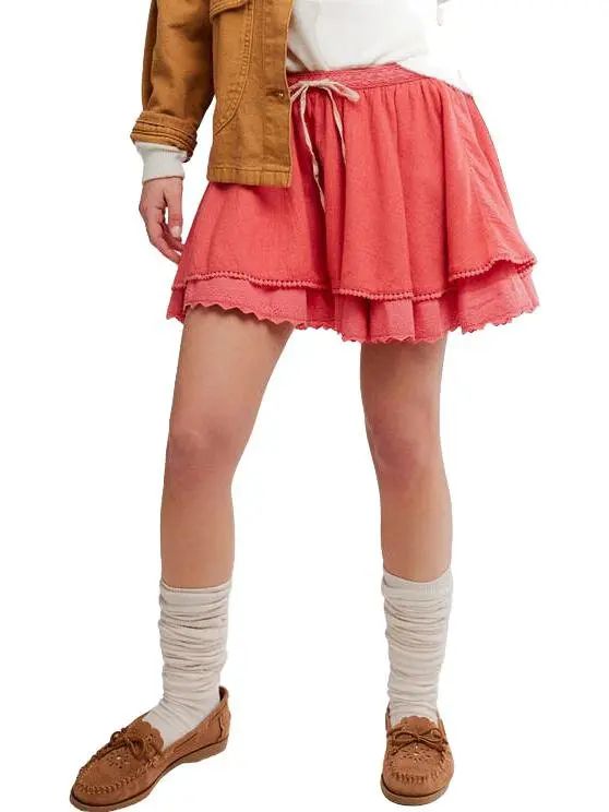 Free People Layered Mini Skirt - Coral