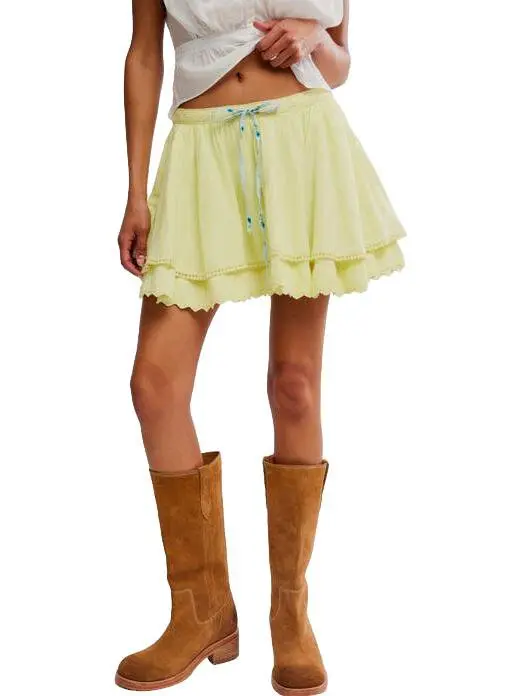 Free People Layered Mini Skirt - Lemon Water