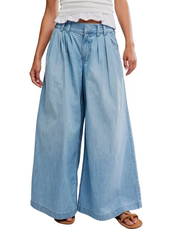 Free People Scout High-waist Wide-leg Jeans - California Blue