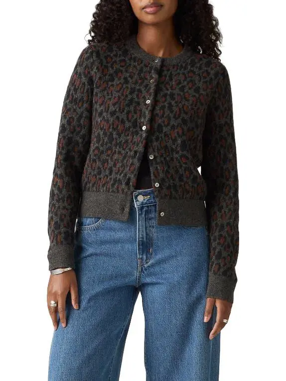LEVI'S Tara Leopard Cardigan - Dilara Leopard Charcoal