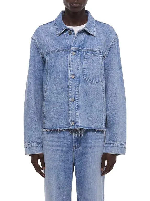 Helmut Lang Raw Hem Denim Trucker Jacket - Vintage Blue Wash