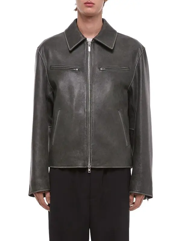 Helmut Lang Distressed Leather Jacket - Segano