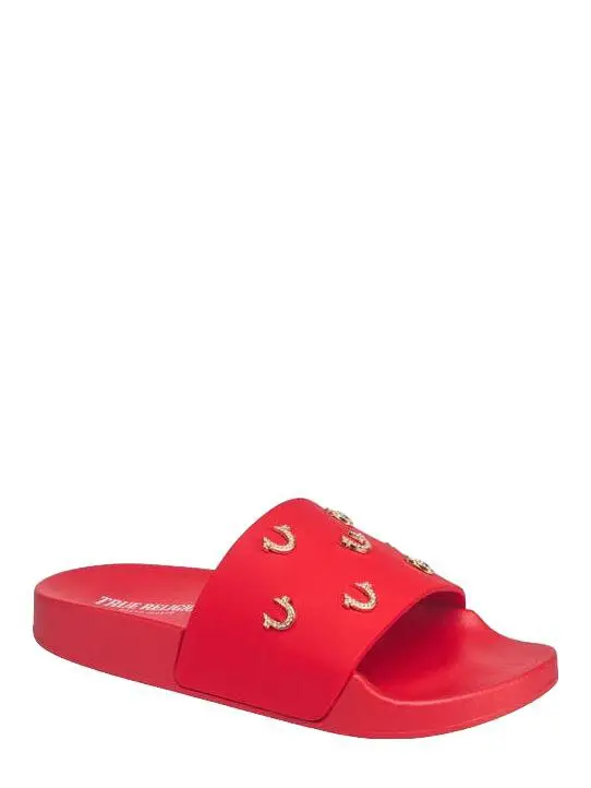 True Religion Kash Pool Slide - Red