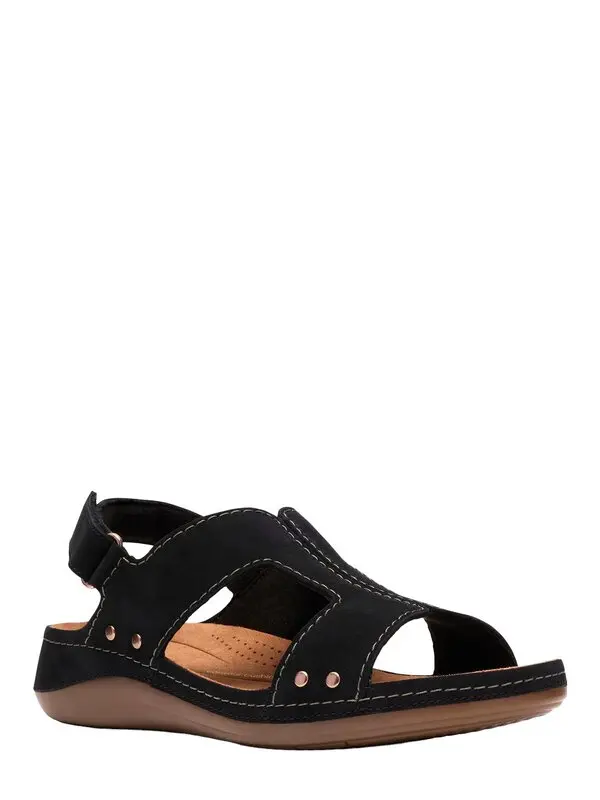 Clarks Cecily Sun Slingback Sandal - Black Nubuck