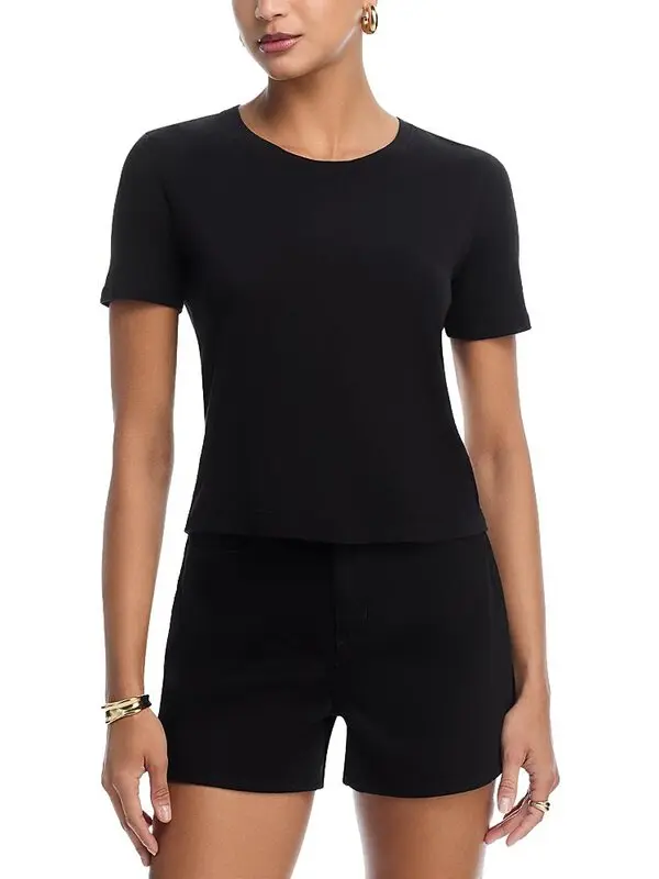 L'Agence Stormy Crop Tee - Black