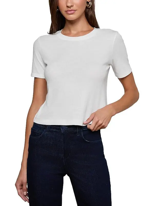 L'Agence Stormy Crop Tee - White