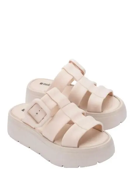 Melissa Platform Buckle Strap Sandals - Beige
