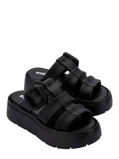 Melissa Platform Buckle Strap Sandals - Black