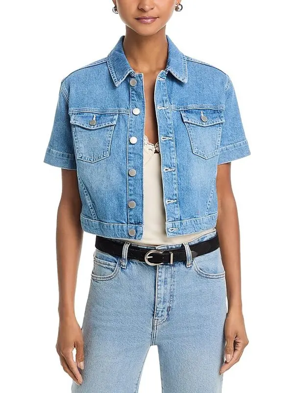 L'Agence Kirstie Cropped Denim Jacket - Calabasas