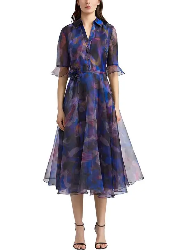 Theia Colette Shirt Dress - Shadow Aurora