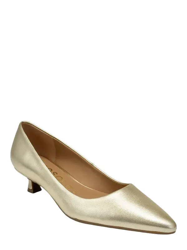 Aerosoles Rana Kitten Heel Pump - Soft Gold