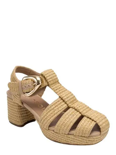 Aerosoles Platform Block Heel Sandal - Natural/beige Bisque