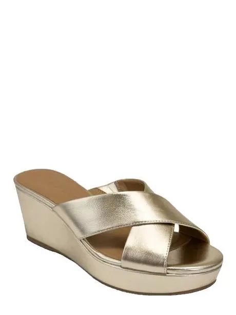 Aerosoles Cruis Platform Wedge Sandal - Soft Gold