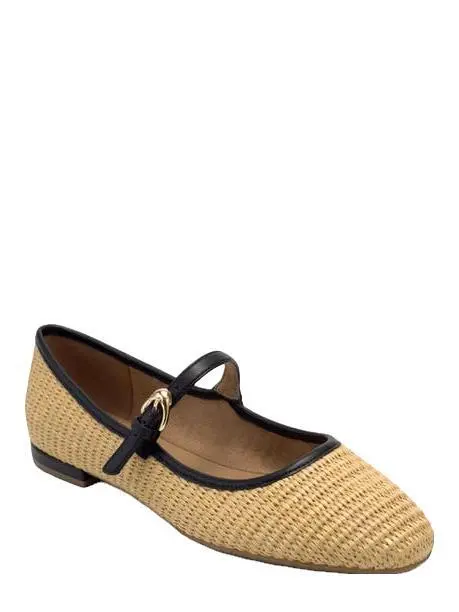 Aerosoles Annette Mary Jane Flat - Natural/black Basket Raffia