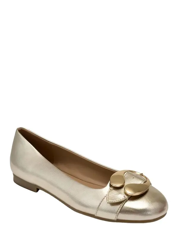 Aerosoles Paradise Buckle Flat - Soft Gold