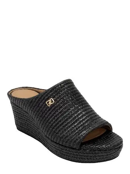 Aerosoles Cafe Woven Wedge Sandal - Black