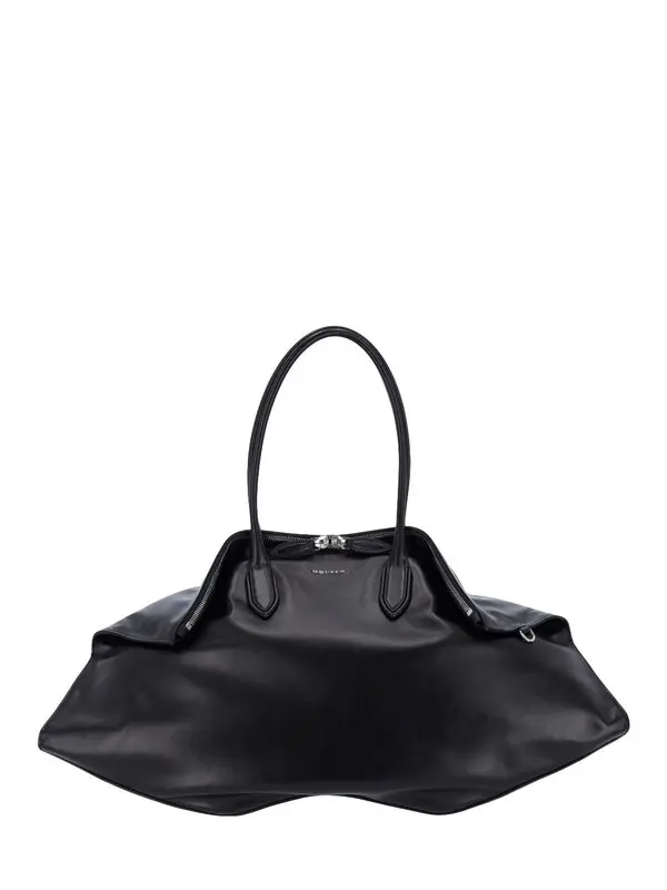 Alexander McQueen Manta Large Shoulder Bag - Black